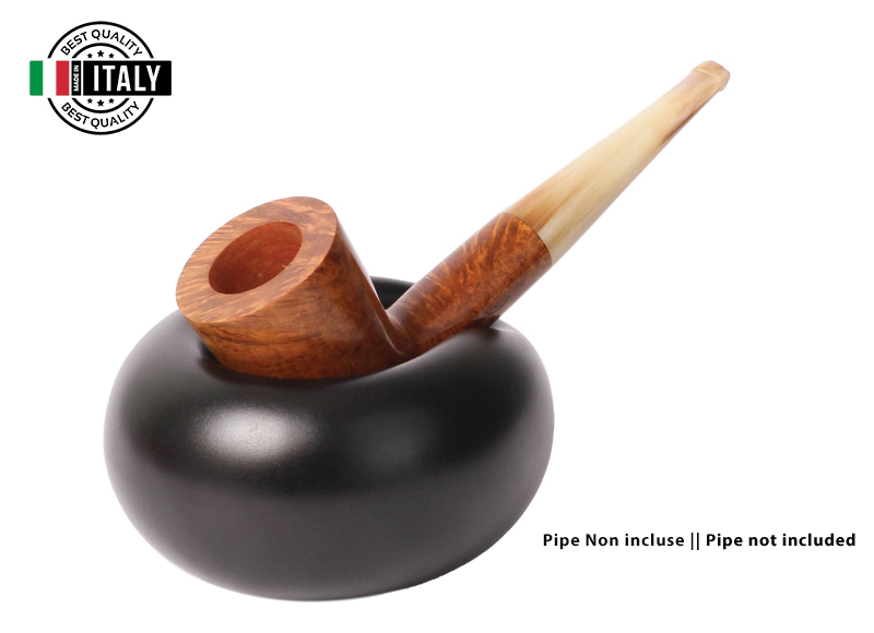 CHACOM Matte Black Pipe Stand – Elegant Ceramic Pipe Holder