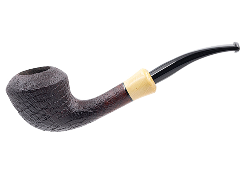 Chacom Maitre pipier - Sandblasted half-curved pipe in briar