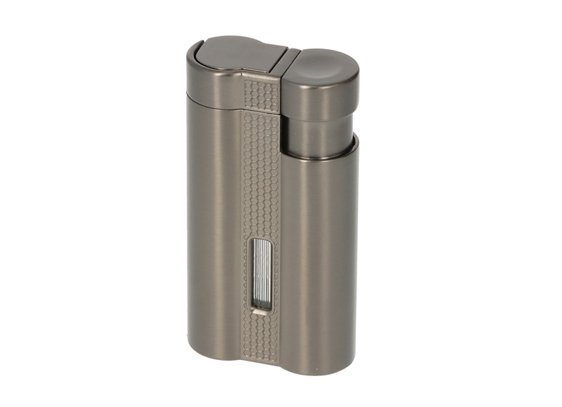 WINJET Triple Jet Cigar Lighter – Black Crinkle Finish with 10mm Punch