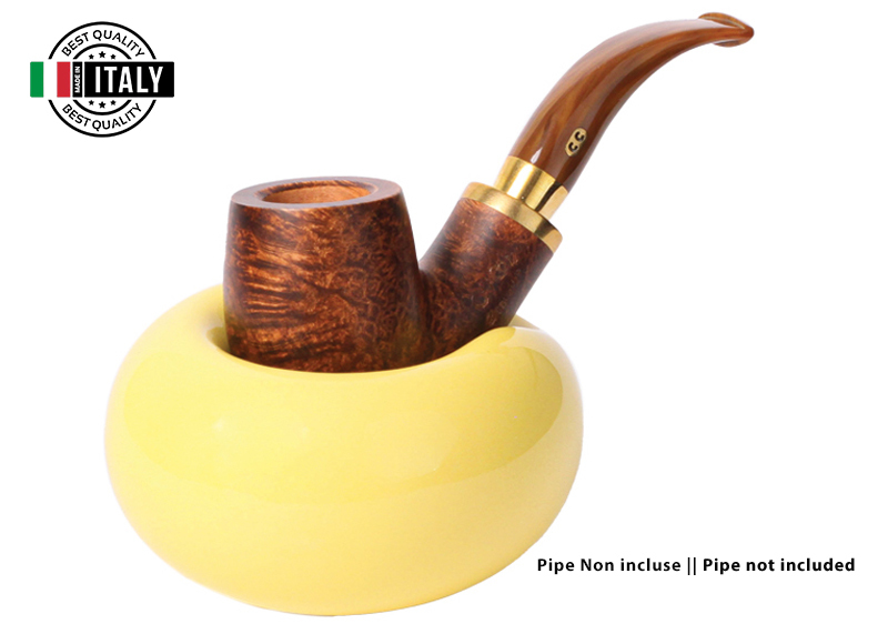 CHACOM Yellow Ceramic Pipe Stand – Bright Pipe Rest Made in Italy